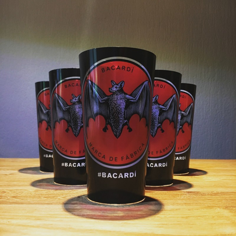 Glass Bacardi pvc with LED