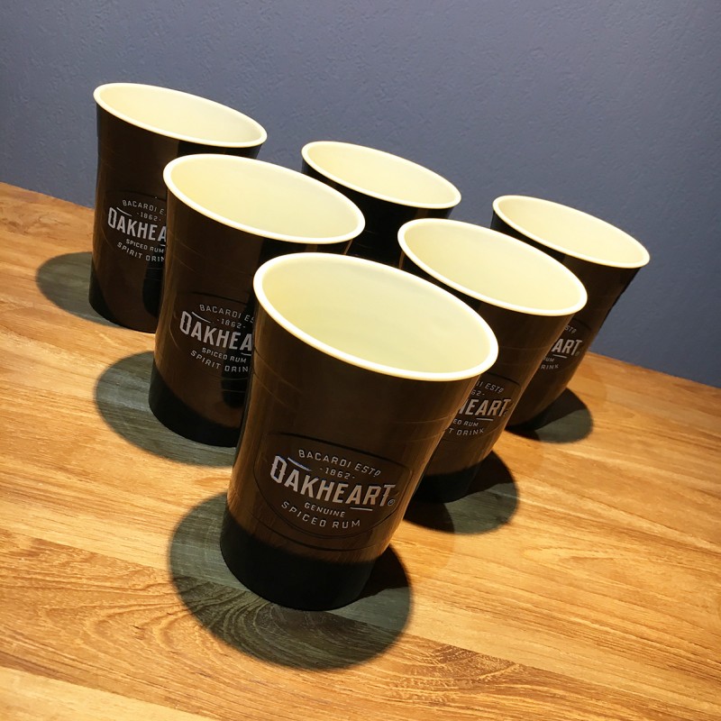 Glass Bacardi Spiced Oakheart hard pvc - reusable