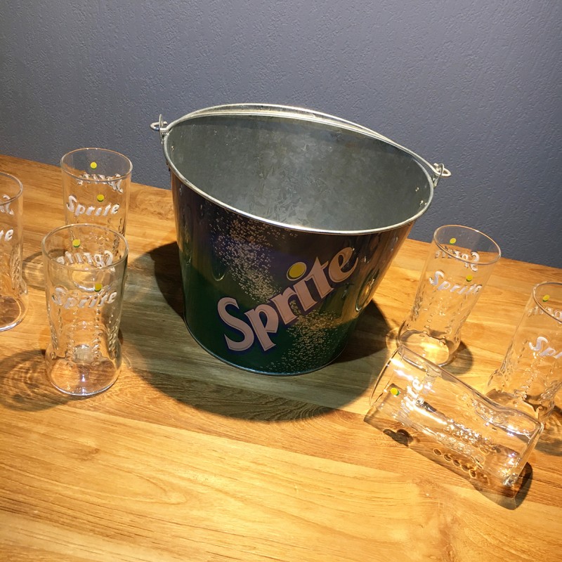 Lot Sprite 6 verres + 1 vasque