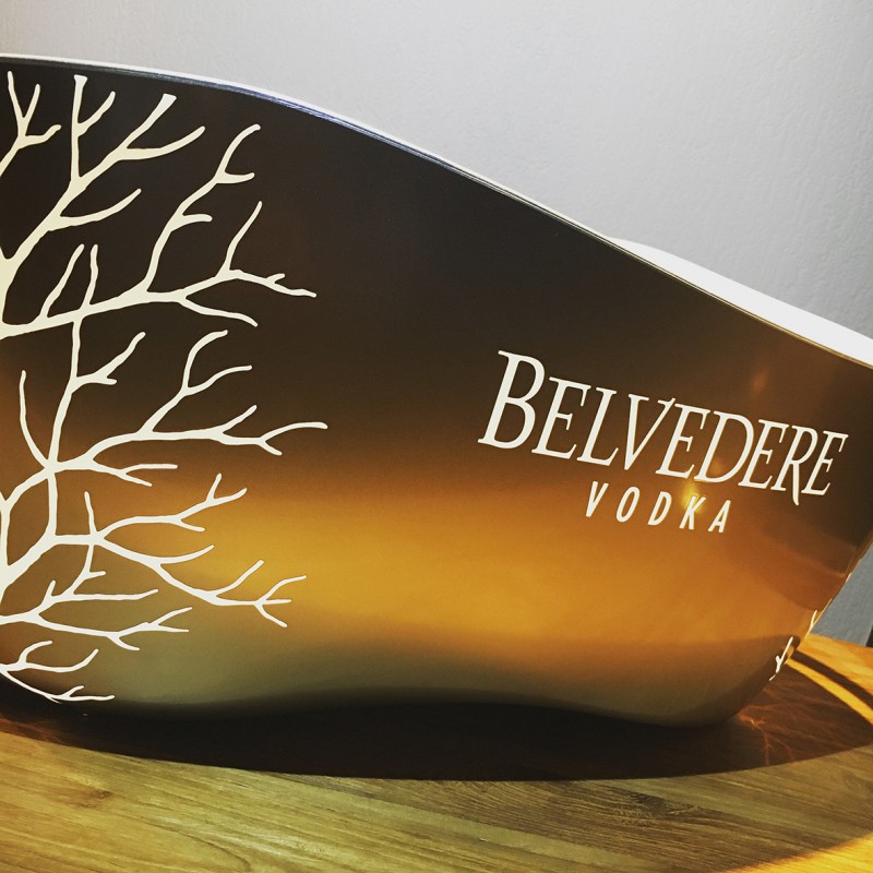 Bottle & Ice bucket Belvedere vodka silver 4b