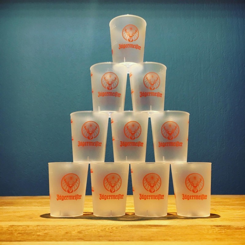 Glass Jägermeister shooter pvc x10
