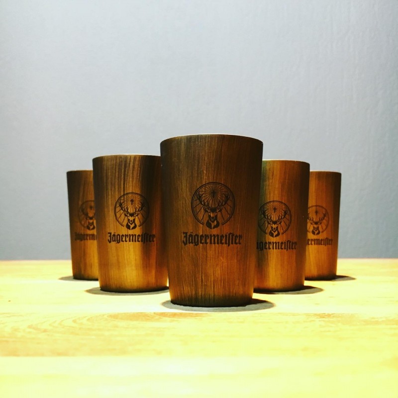 Glass Jägermeister shooter model 12 metal