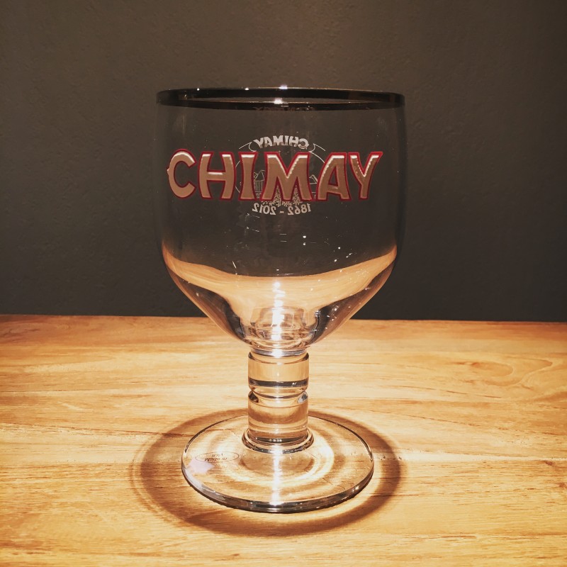 Glass beer Chimay émaillé 150 ans